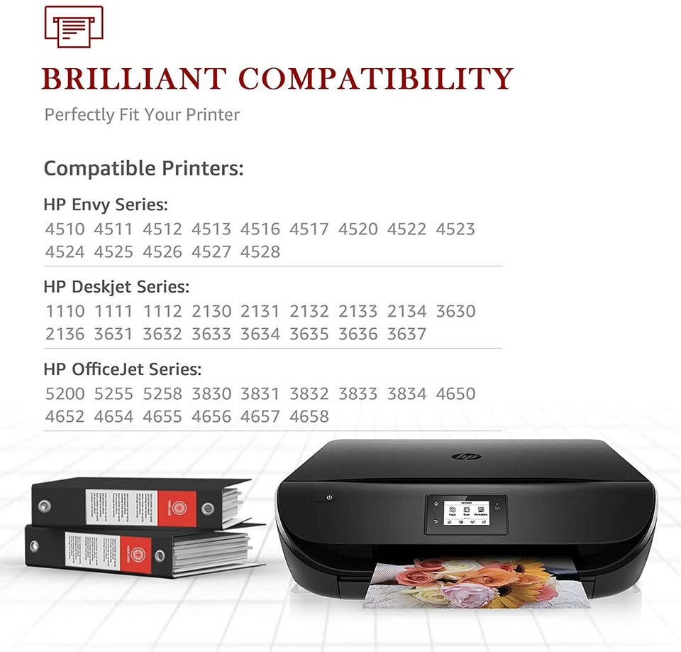 Ink Cartridge Combo For HP 63XL OfficeJet 3830 4650 4652 ENVY 4512 4513 ...