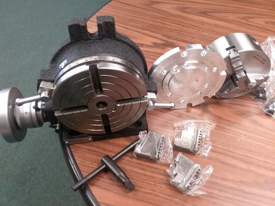 6" precision HORIZONTAL & VERTICAL ROTARY TABLE w 3jaw chuck & index ...