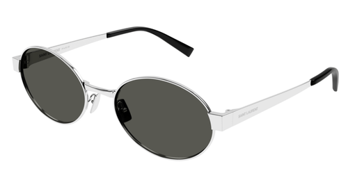 Saint Laurent SL 692 002 Silver Oval Sunglasses Unisex New Authentic ...