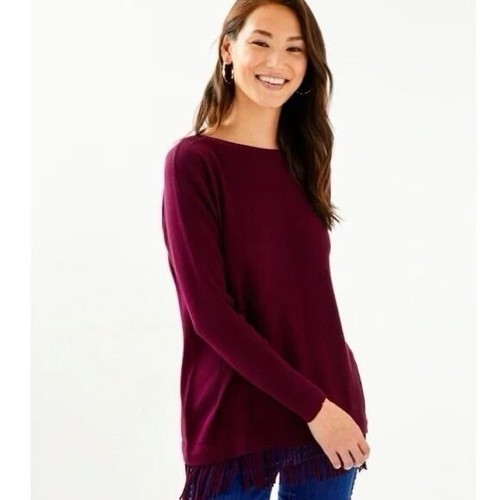 Lilly Pulitzer Sz Large Cabernet Berry Glenda Coolmax Fringe Sweater | eBay