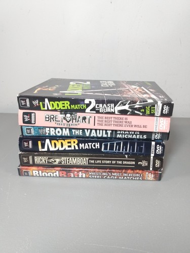 Lot of 6 WWE Wrestling DVDs Bret Hart, Ladder 1 & 2, Ricky Steamboat ...