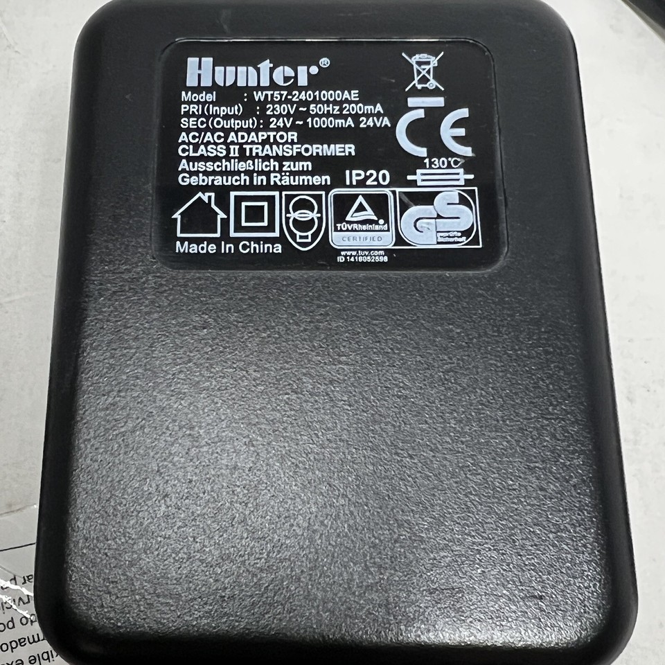Hunter 24VAC 1000mA 230V Transformer Irrigation Power Adapter WT57 ...