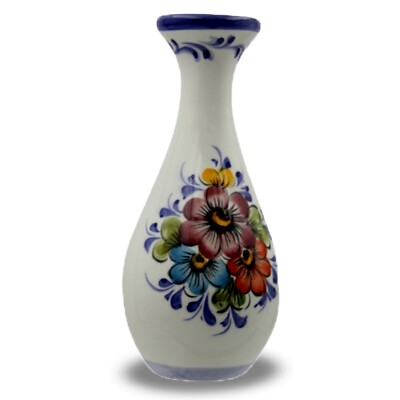 Hand-Painted Decorative Ceramic Alcobaça Floral Vase - Made in Portugal ...