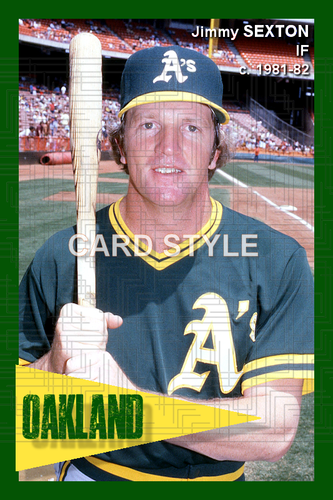 Jimmy Sexton - c. 1981-82 Oakland Athletics - choose a size - full ...