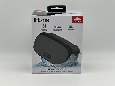 iHome PLAYTOUGH X Portable Bluetooth Speaker- Black (IBT300) - New Open ...