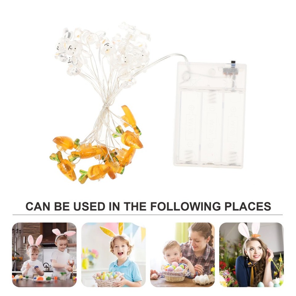 Battery String Lights Indoor Easter String Lights Carrot Bunny Battery ...