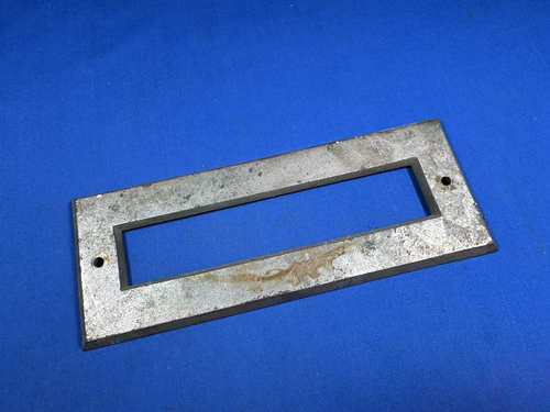 Vintage Brass Door Mail Slot Frame w/ Nickel Plate ~ Opening 5 7/16" x ...
