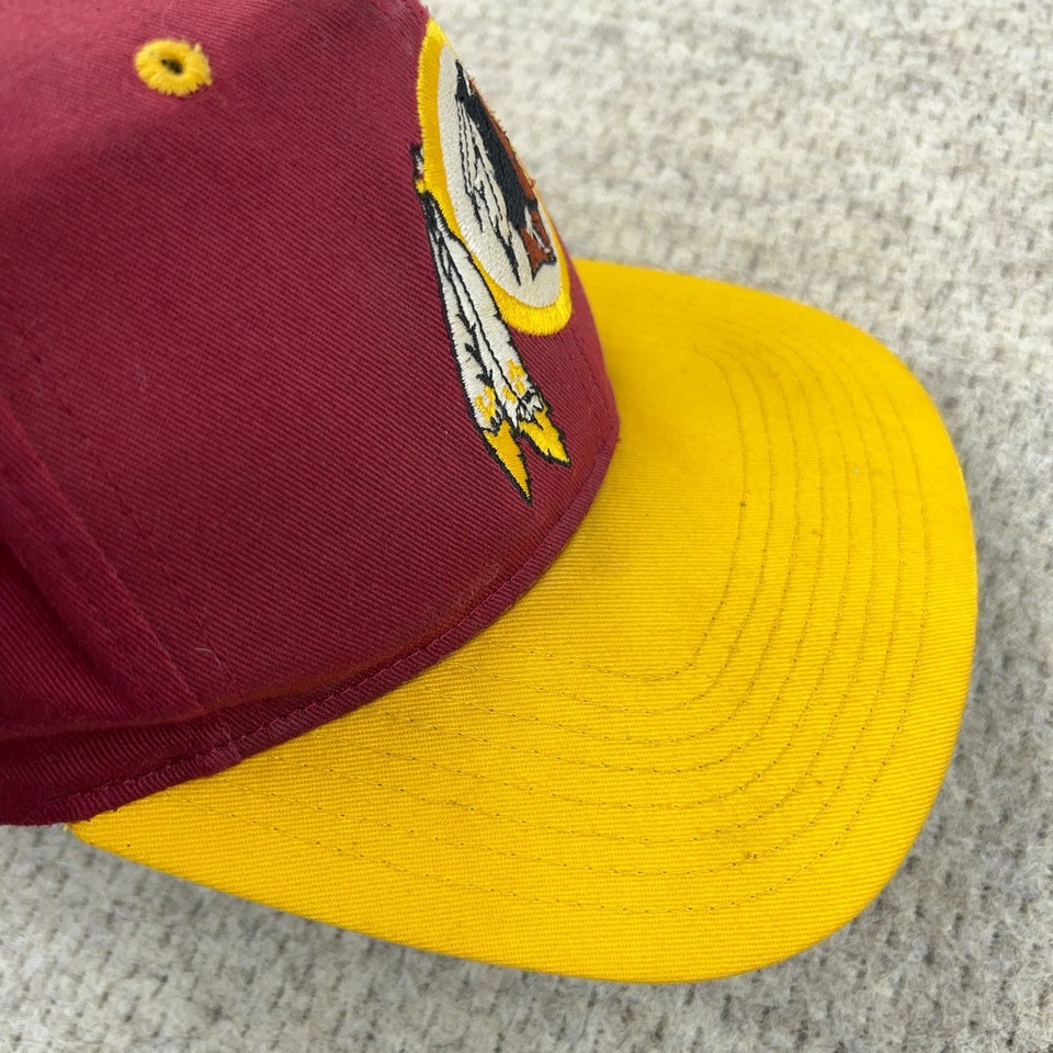 Vintage Washington Redskins Hat Cap Snapback 90s NFL Plain Logo 2 Tone ...