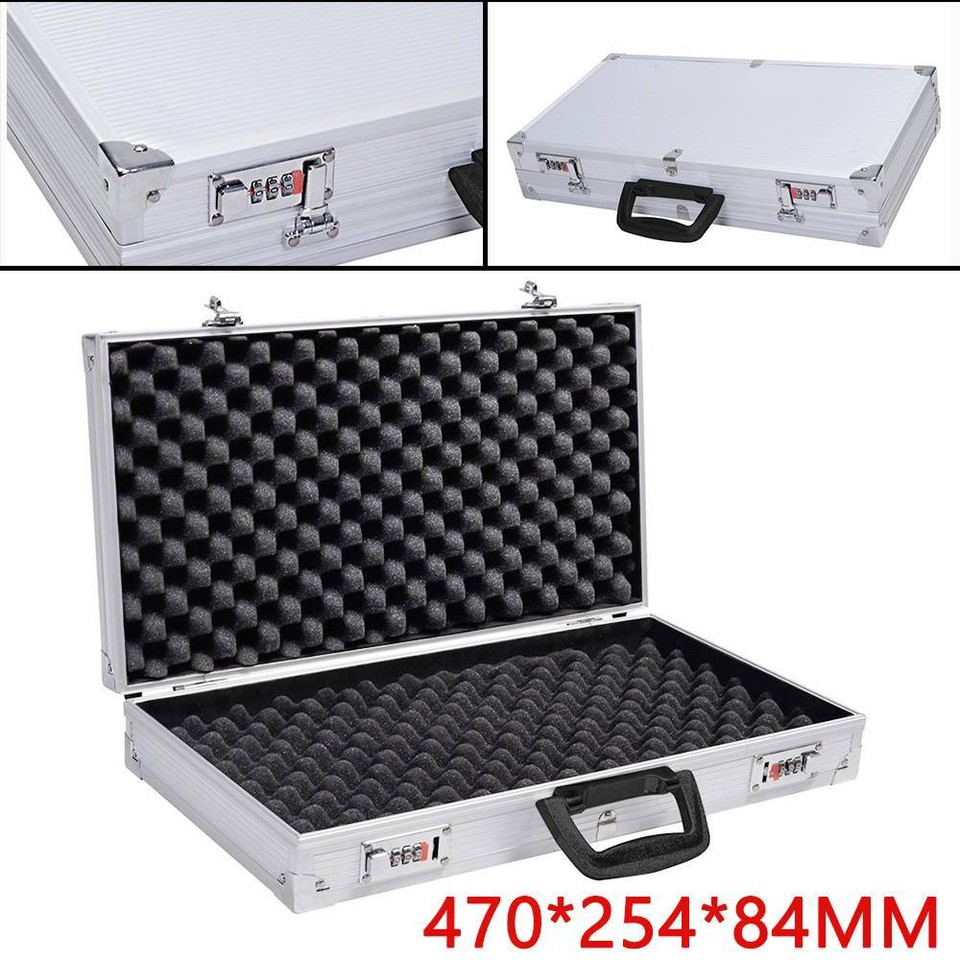 Aluminium Pistol Gun Case Carry Storage Lockable Flight Tool Secure Box ...