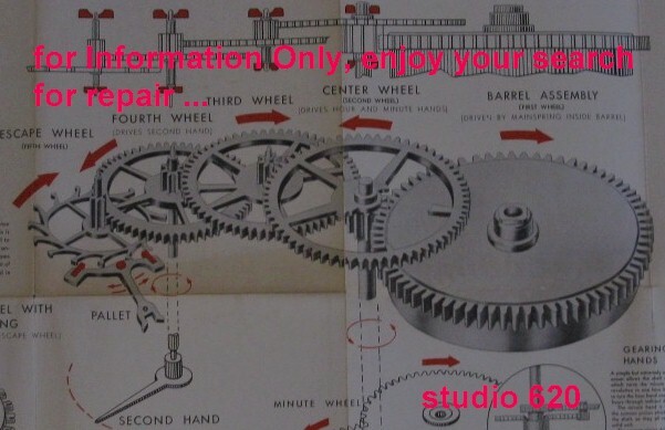 AS 5008 alarm watch movement part: train gear for time #210 third wheel ...