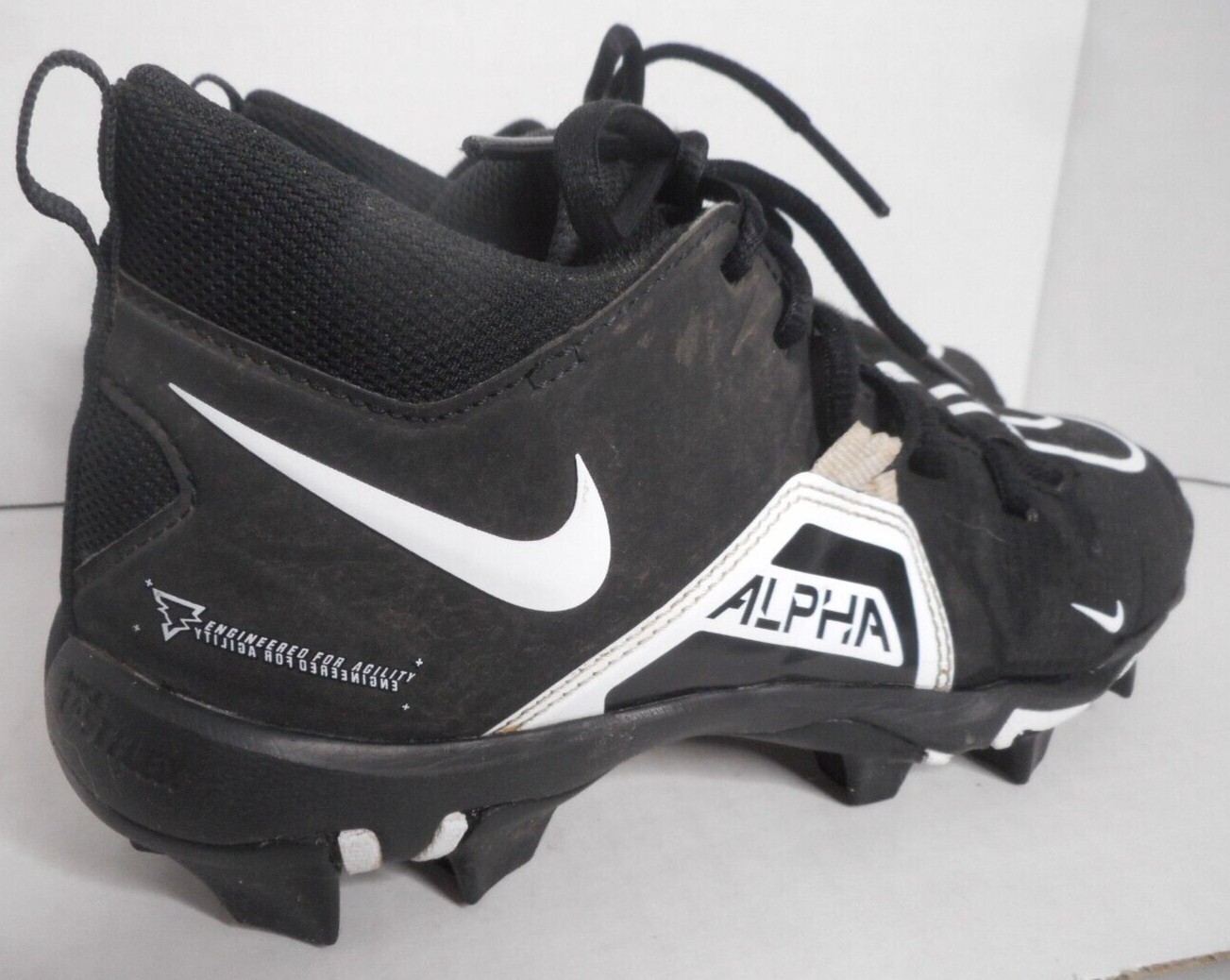 Nike Alpha Menace Fast Flex Baseball Cleats Size 4Y Black White CV0581 ...