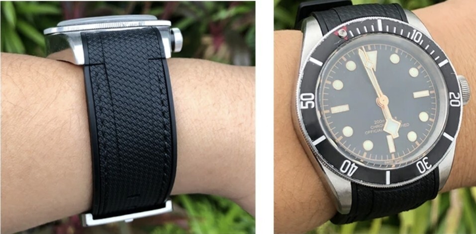 Rubber Watch Strap For Tudor Black Bay 41 and Tudor bronze 22/23mm ...