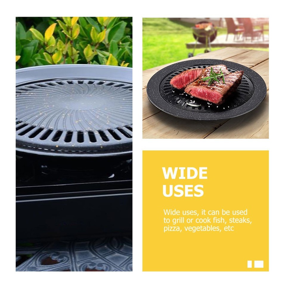 Iron Steak Pan Outdoor Bbq Plates Portable Grill Nonstick Pans for ...