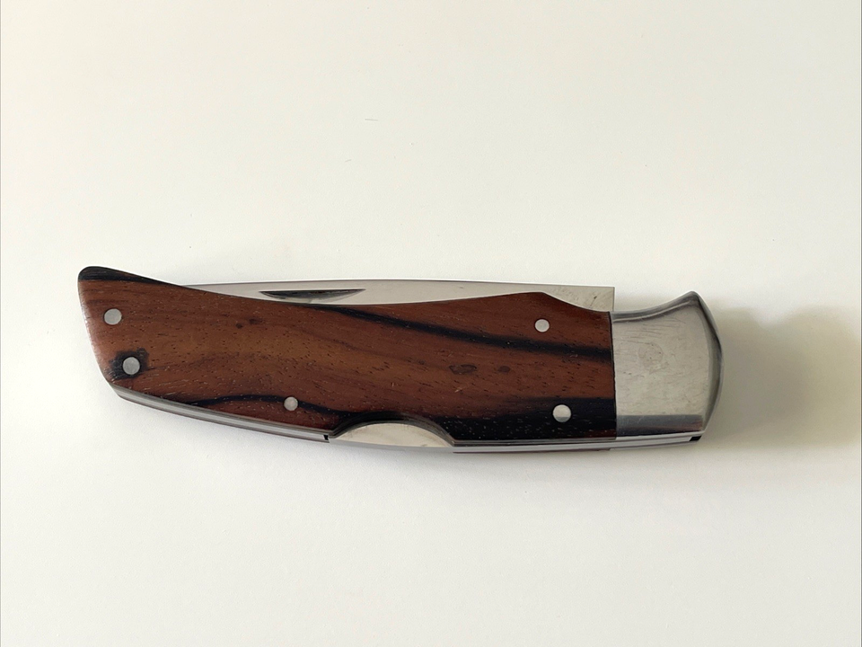 Gerber 1007 Folding Hunter II Knife Ebony Wood Handle Sakai Japan 1983 ...