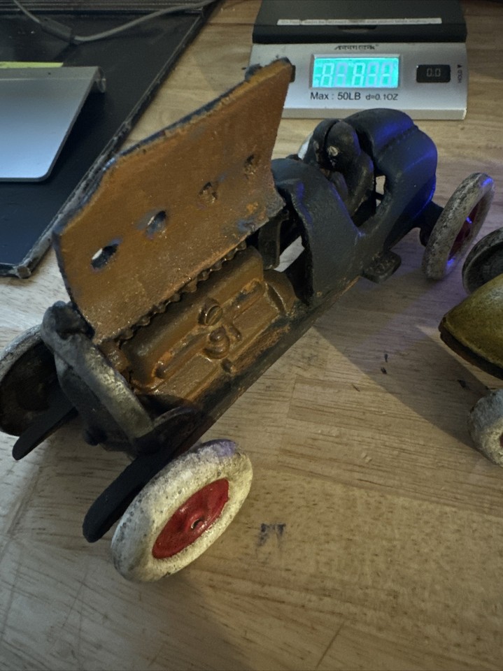 Race Car Set x2 Cast Iron Patina NASCAR Formula Indy 500 Collector ...