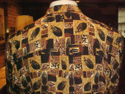 VINTAGE MENS GENELLI MULTICOLOR AUTUMN LEAF SILK SHIRT NEHRU COLLAR ...