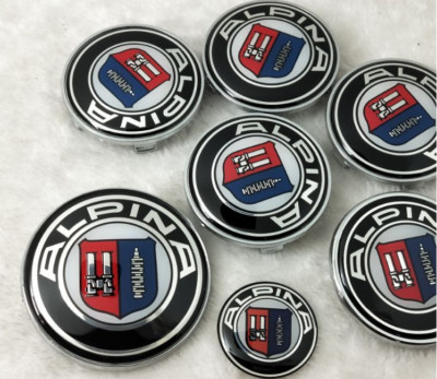 7pcs Alpina Hood Trunk Steering Wheel Center Caps Hub Caps Emblems ...