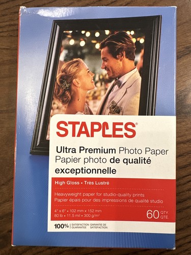 Staples Ultra Premium Glossy Photo Paper 4" x 6" 60/Pack (19897-CC) | eBay