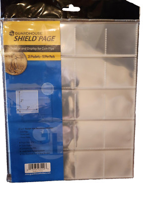 10 Guardhouse Shield Archival 20 Storage Pocket Pages 2 x 2 Flips ...