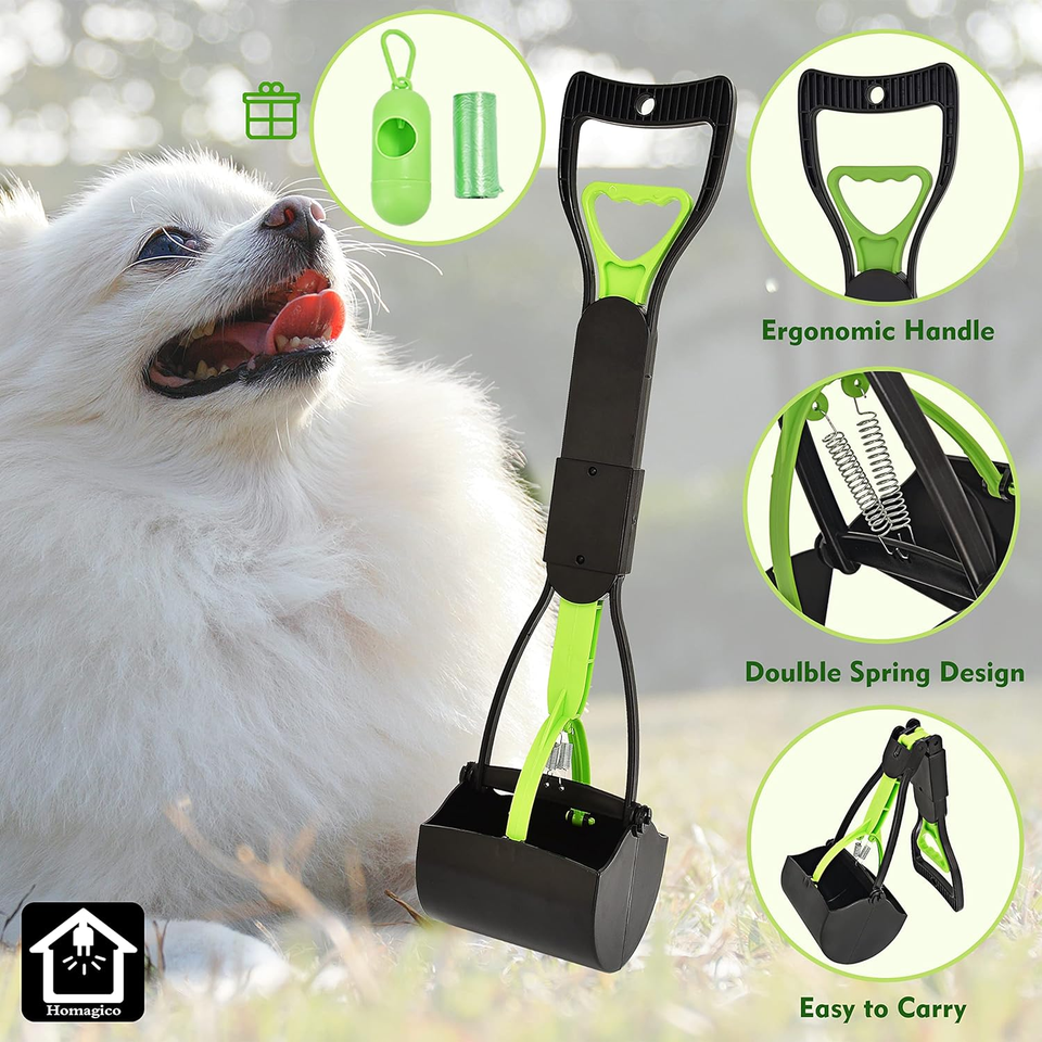Pooper Scooper, Portable Dog Pooper Scooper with Long Handle, Foldable ...