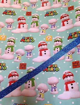 Super Mario brothers Gift Wrap Set, Paper And Ribbon, see description ...
