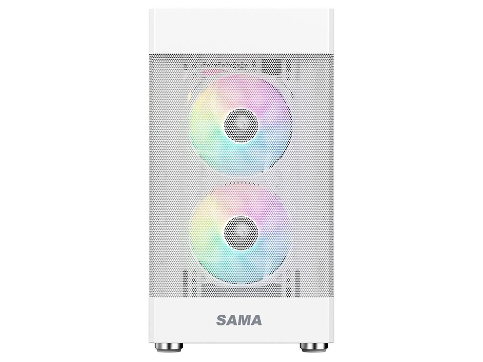 Sama ARGB-Q5-W White USB3.0 Tempered Glass Micro ATX Tower Gaming ...