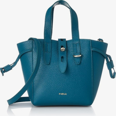New FURLA NET 2WAY Mini Tote Leather Women's Bag Ottanio Blue BASRFUA ...