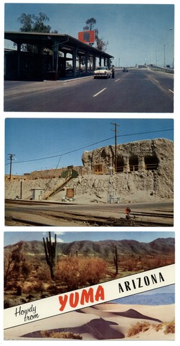 LOT OF 3 ~ Yuma Arizona ~ prison Inspection Station desert cactus ...