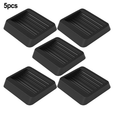 5pcs TPE Square Furniture Caster Pads Easy Fit Anti Slip Chair Sofa Bed ...