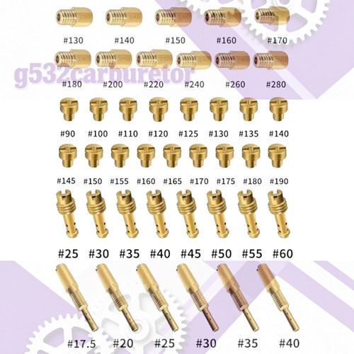 42PCS Carburetor Main Jet and Pilot Slow Jet Kit for VM18 VM20 VM22 ...