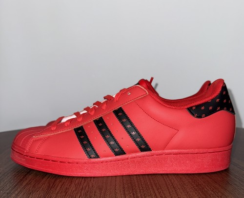 Adidas Superstar Clamshell Toe Scarlet Red & Core Black ID9773 Mens Sz ...