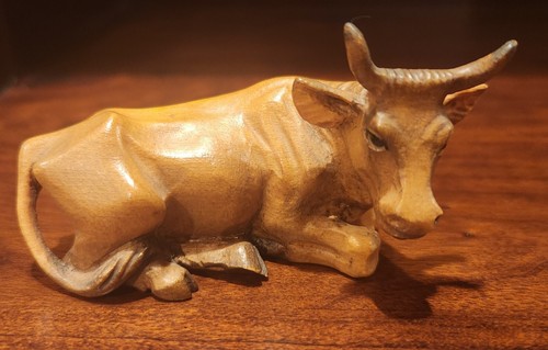 ️ ANRI BERNARDI NATIVITY OXEN OX WOODCARVING COW | eBay