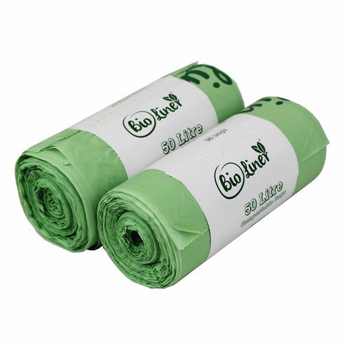 50 x Bioliner 50 Litre Compostable Swing Bin/Caddy Liners – 2 Rolls ...