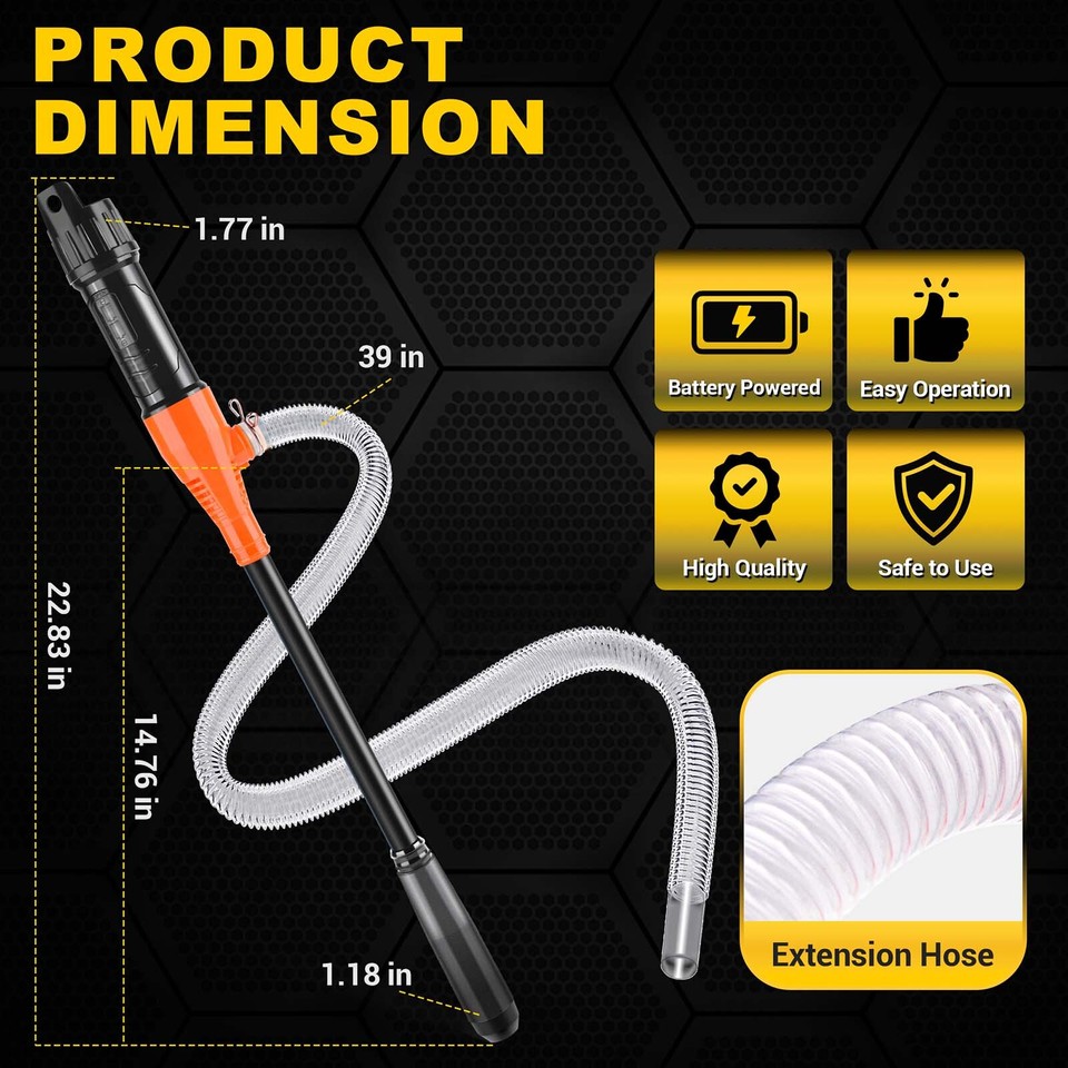 2.4 GPM Battery Powered Electric Fuel Transfer Siphon Pump Gas Oil ...