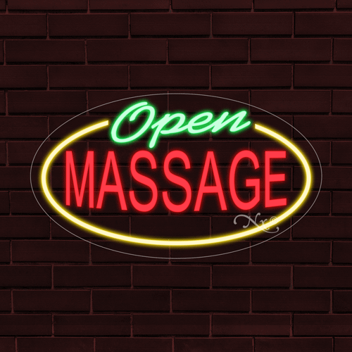 NEW "OPEN MASSAGE" w/BORDER OVAL 28x16x1 INCH LED FLEX WINDOW INDOOR ...