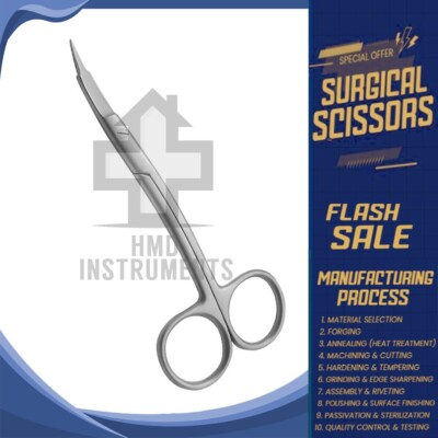 Surgical Goldman Fox Scissors – Double- Curved Blade , 13cm for Tissue ...