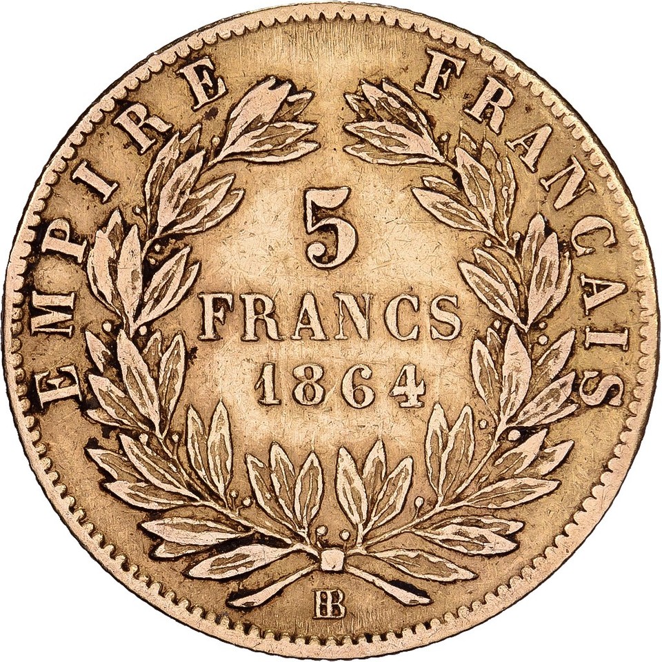 [#1261183] France, Napoleon III, 5 Francs, Napoléon III, 1864 ...