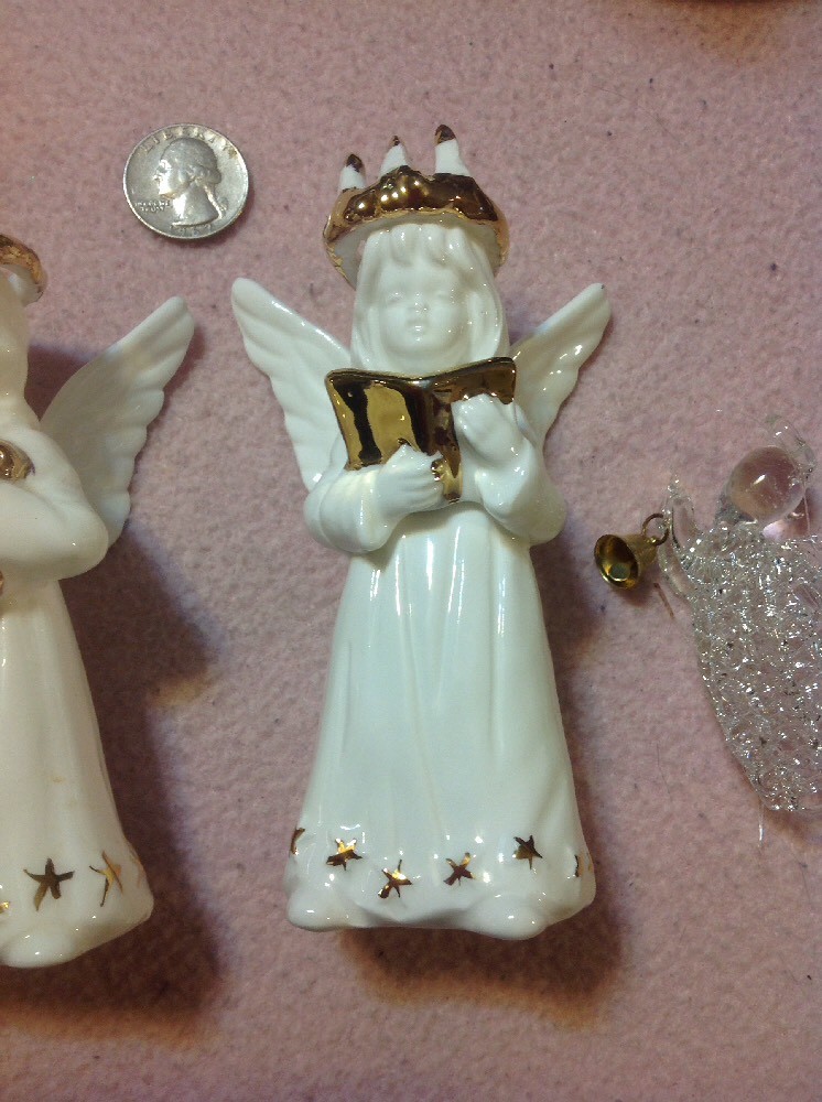 Angel Bell - Christmas Glazed Ceramic & Glass Ornaments - Lot of 4 | eBay