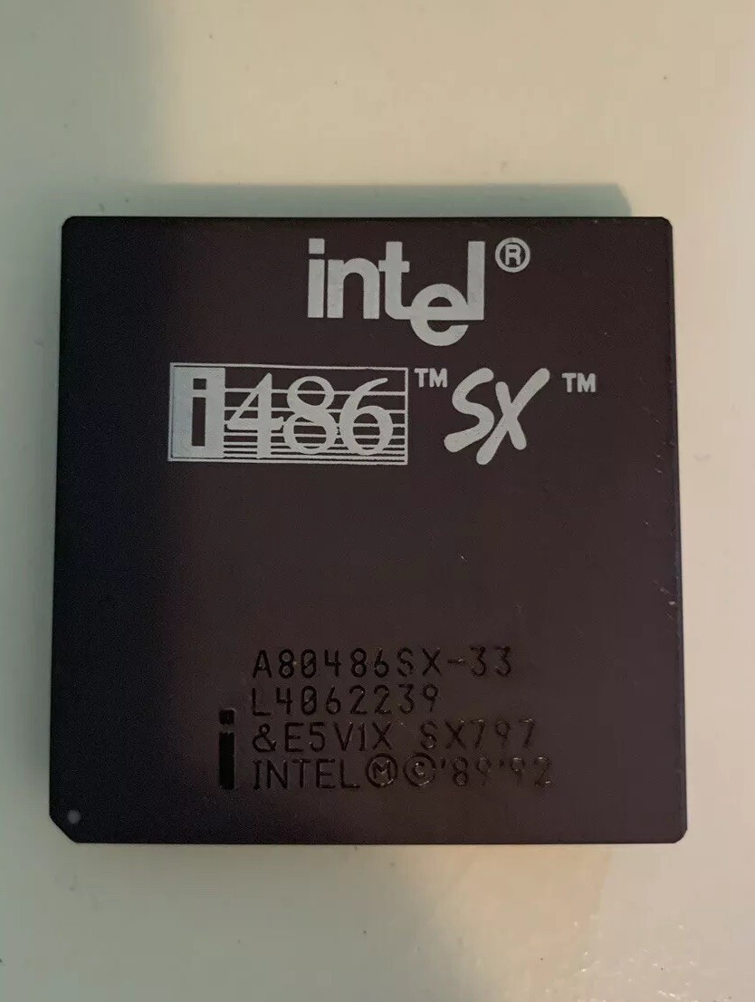 Intel i486 SX CPU A80486SX-33 SX729 Vintage Gold and Ceramic | eBay