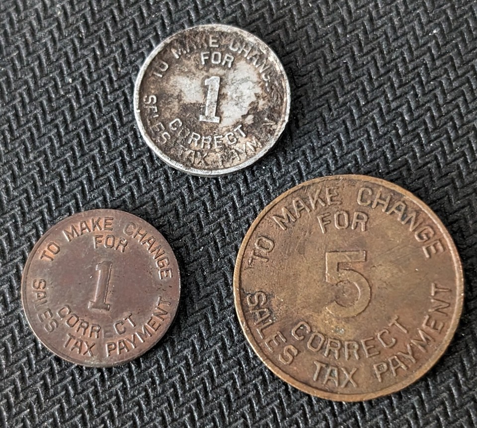 Arizona State Sales Tax Token 1 & 5 Mill Set Of 3 Aluminum Copper | eBay