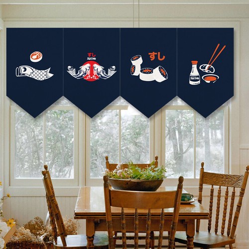 30X50cm Short Noren Doorway Curtain Hanging Flag Valance Dining Room ...
