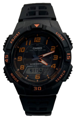 Casio SOLAR POWERED AQ-S800W Watch Orange Black 5 Alarms 100M WR 31TZ ...