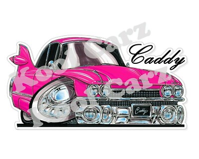 Car Window Vinyl stickers, 59 cadillac pink, Caddy, tool box, fridge ...