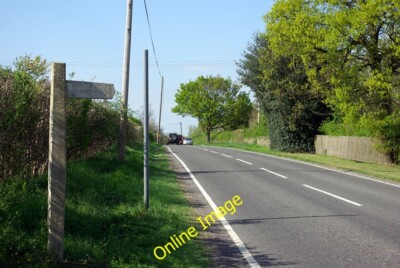 Photo 6x4 Road near Faulkbourne church Witham The footpath sign is for ...