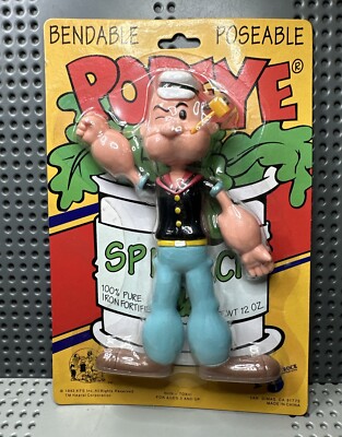 Popeye Bendable Poseable NJ Croce Figure MOC Sealed on Original Card ...