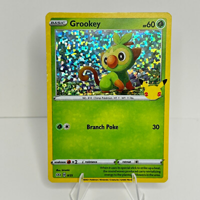 Grookey - 8/25 - Pokemon 25th Anniversary Holo Promo Pokemon TCG NM | eBay