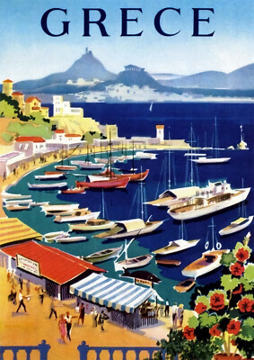 Restored Vintage Greece SIZE A3 WALL PRINT TRAVEL POSTERS, PRINT ...