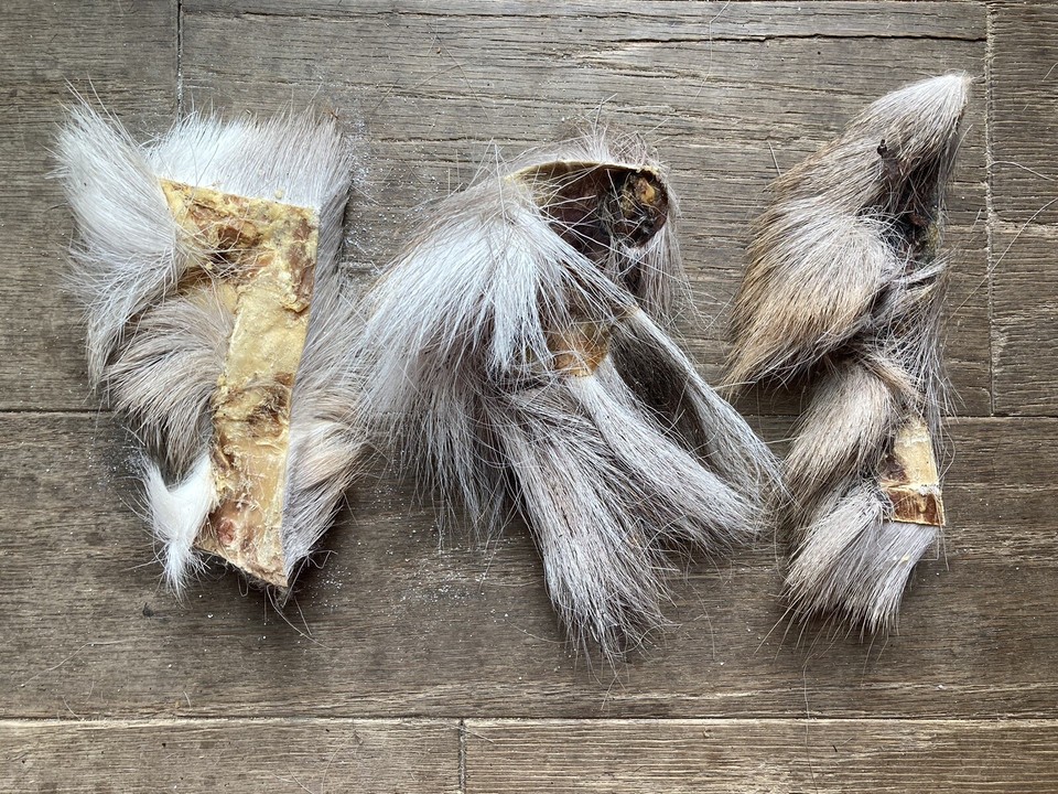 Fly Tying Hair Combo - Tails - 2 Squirrel, 1 Coon, 1 Deer + 3 Deer Hide ...