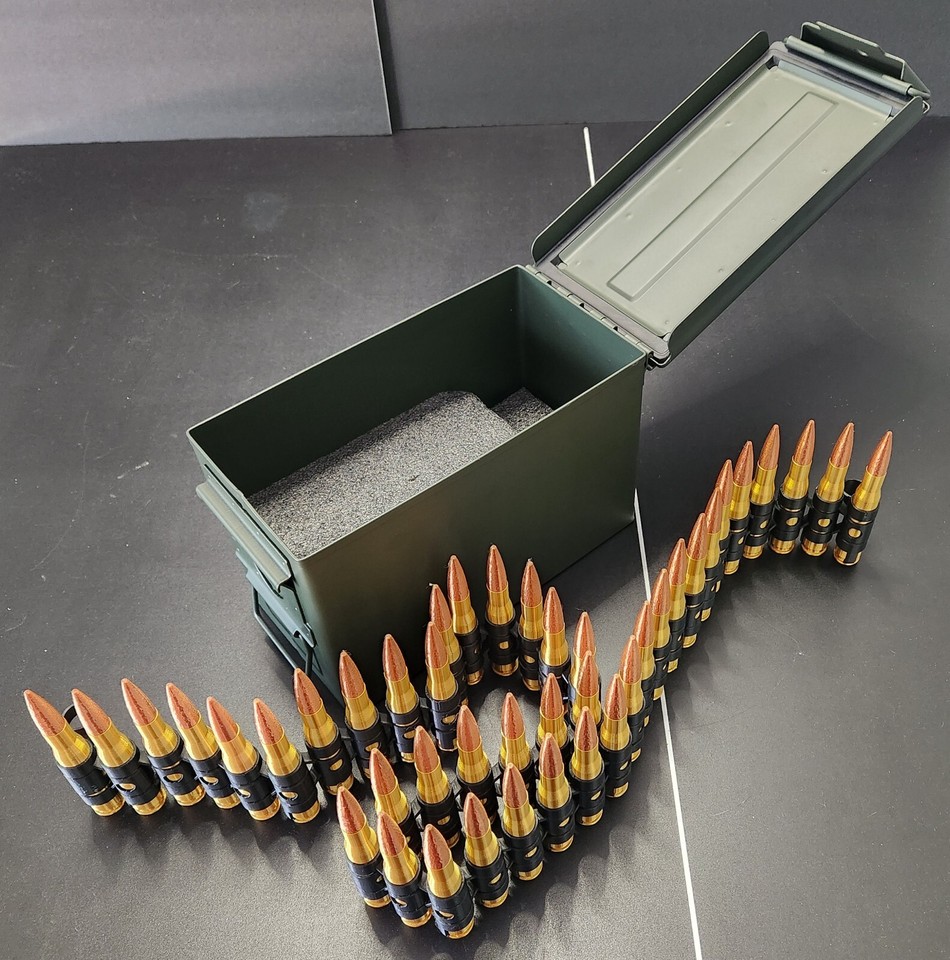 50 Caliber Ammo Box with 40 Round Belt Movie Prop 1:1 Scale Replica ...