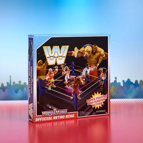 Official WWE WWF WrestleMania Ring Retro Action Figures Mattel ...